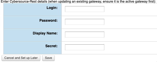 Cybersource-REST Gateway Reference
