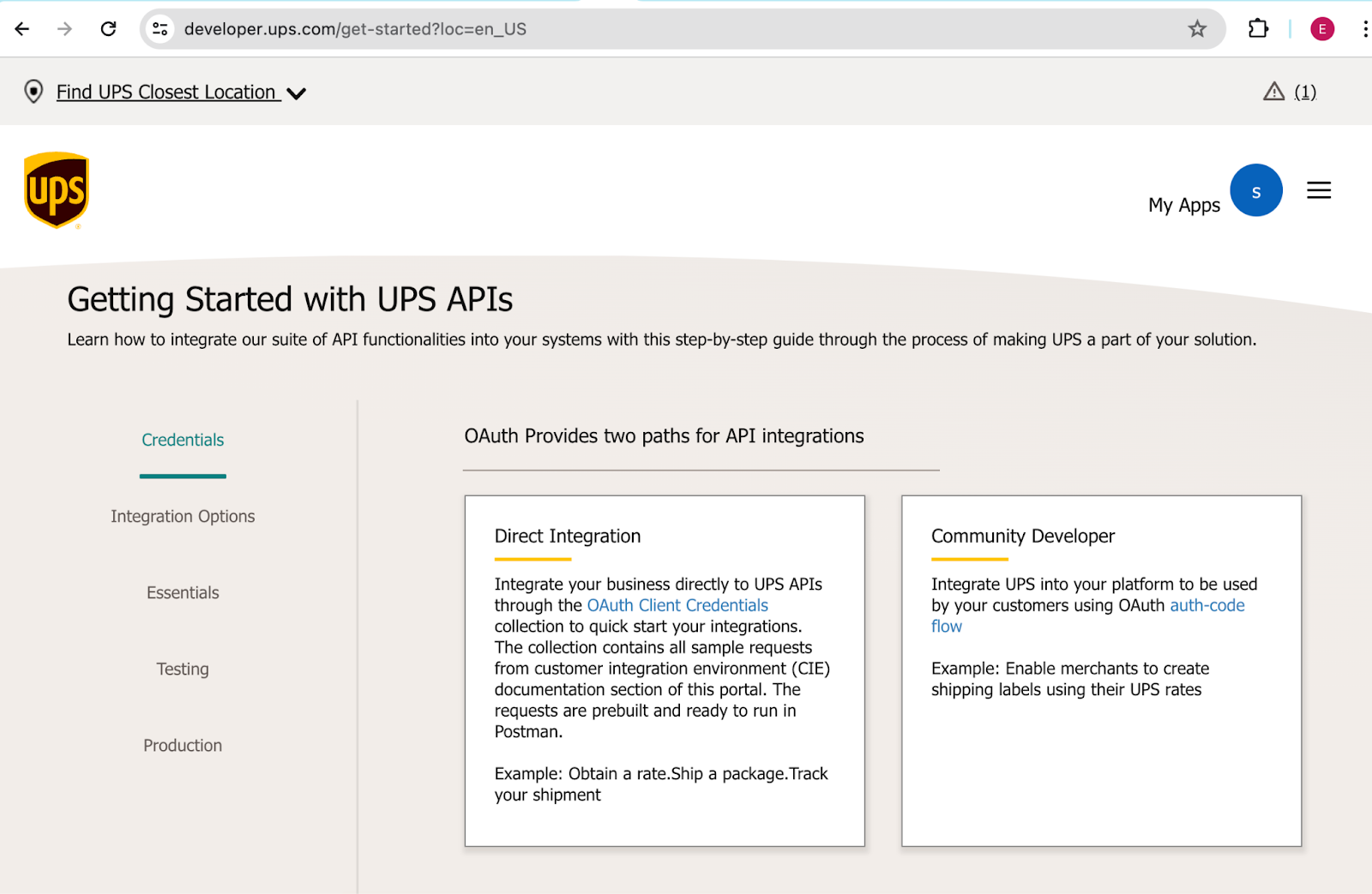 How To: Obtain UPS API Client Credentials for Shipping Rates
