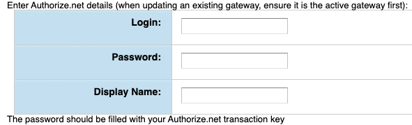Authorize.net Gateway Reference